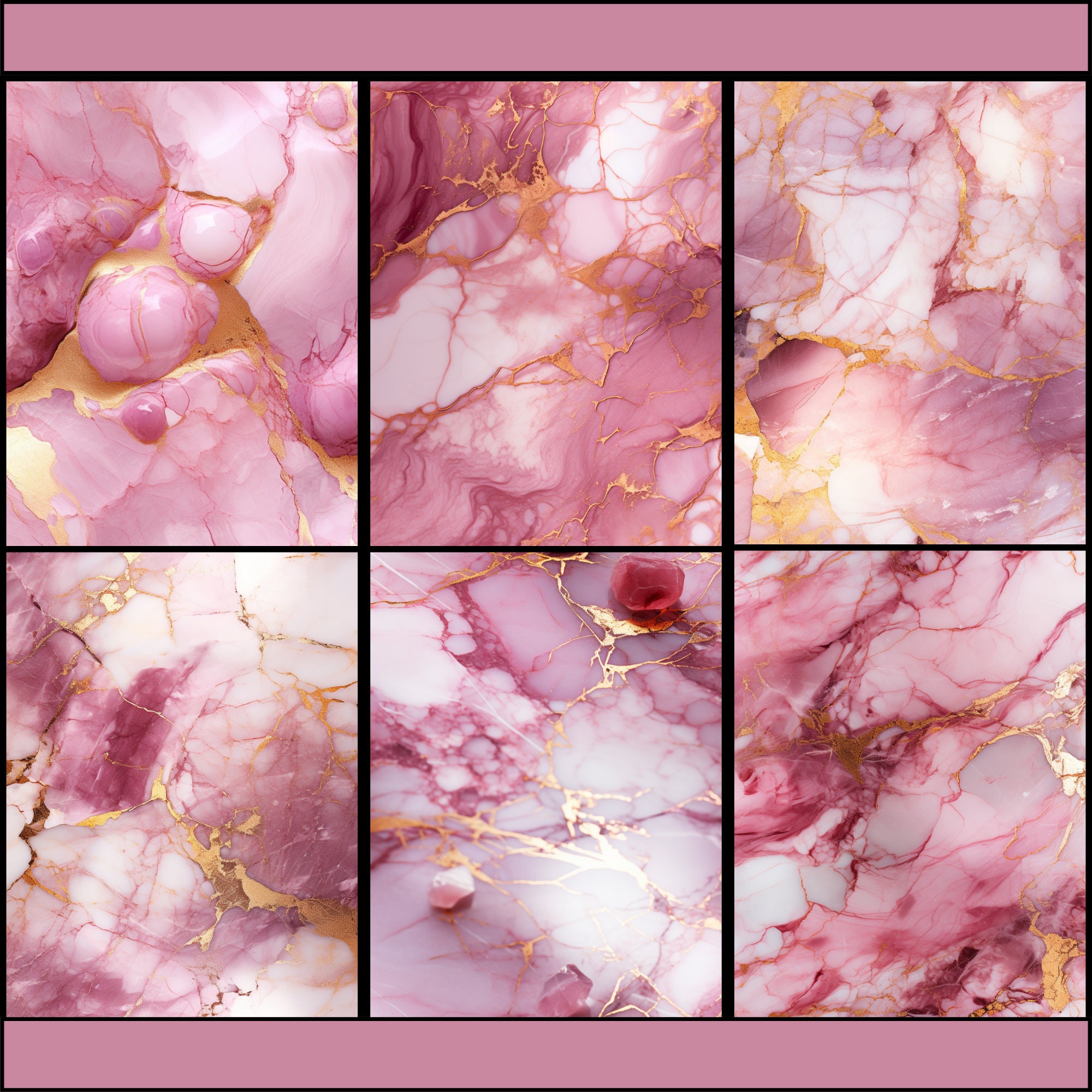Gold and Pink Marble Seamless Patterns Bundle Chic 400 DPI - Etsy
