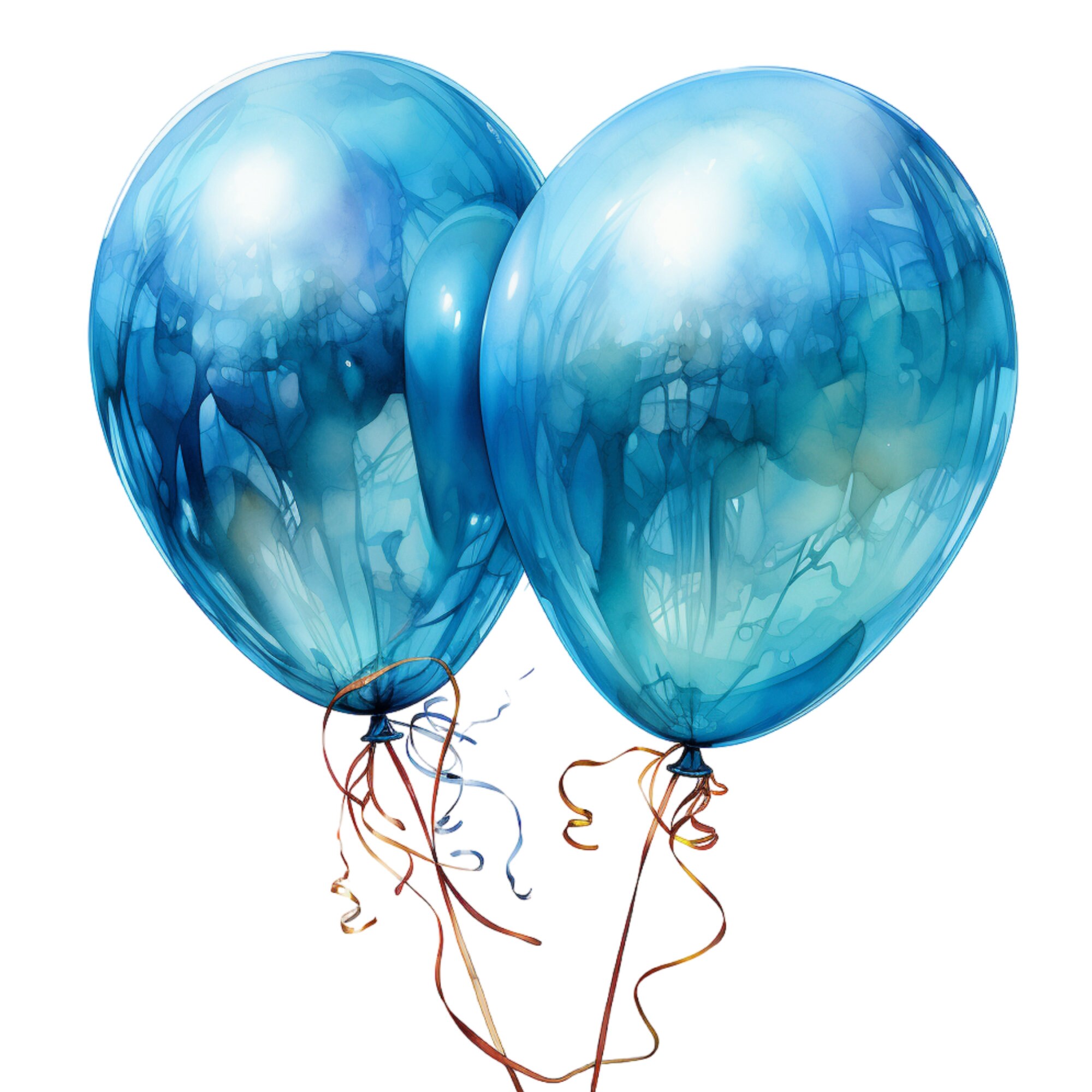 Light Blue Balloon PNG Clipart Bundle for Personal & - Etsy