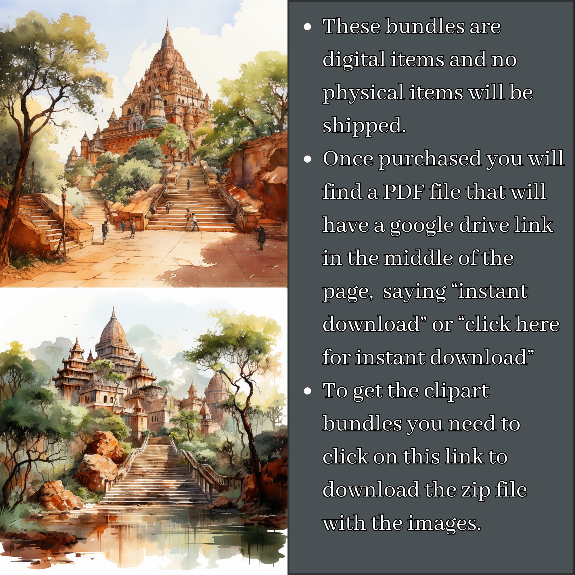 Bagan Myanmar Clipart Bundle PNG Format for Personal & - Etsy
