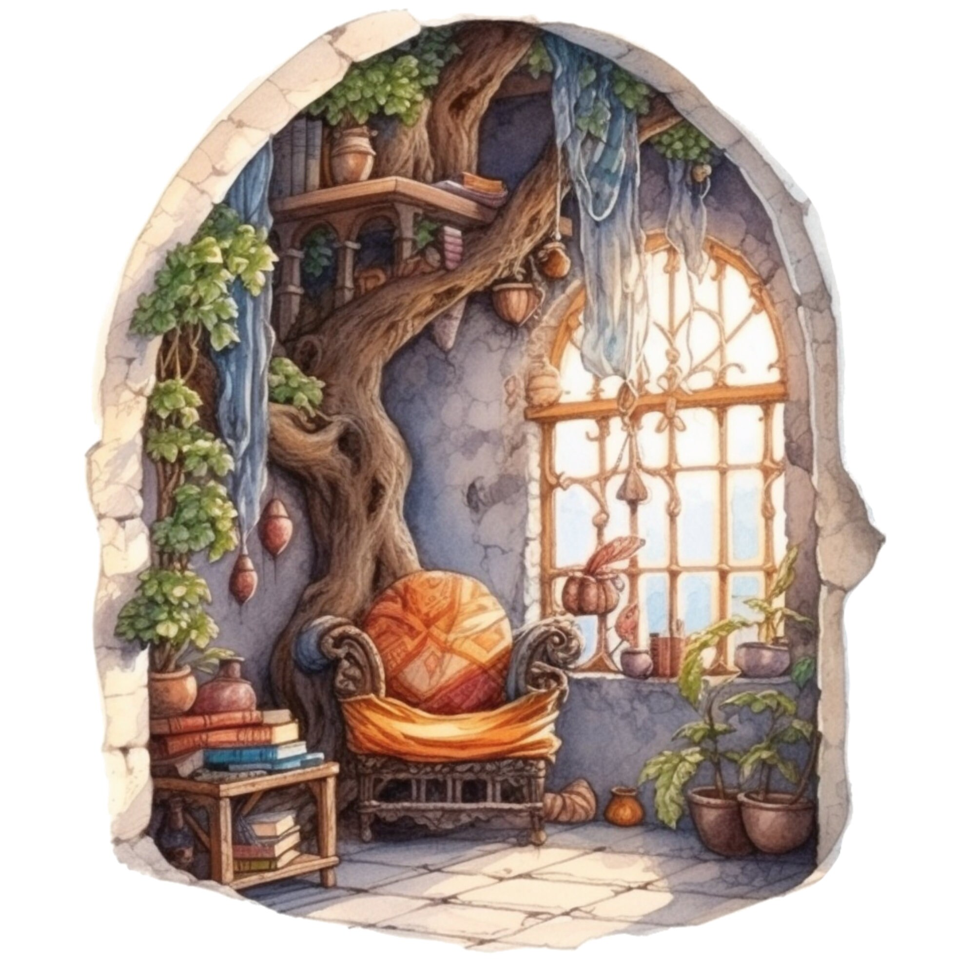 Secret Reading Nook Clipart Bundle High-resolution PNG Files, Instant ...