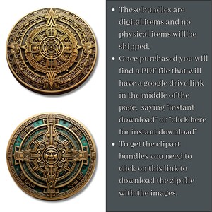 Aztec Gold Coins Clipart Bundle – PNG Format for Personal & Commercial ...