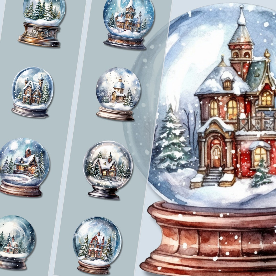 Snow Globe Clipart Collection PNG, Snow Globe Clipart Instant Download ...