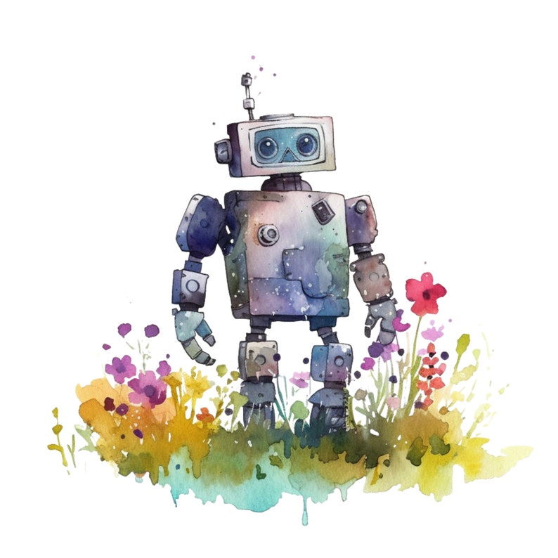 Robot Clipart Collection PNG Graphics Transparent Background - Etsy