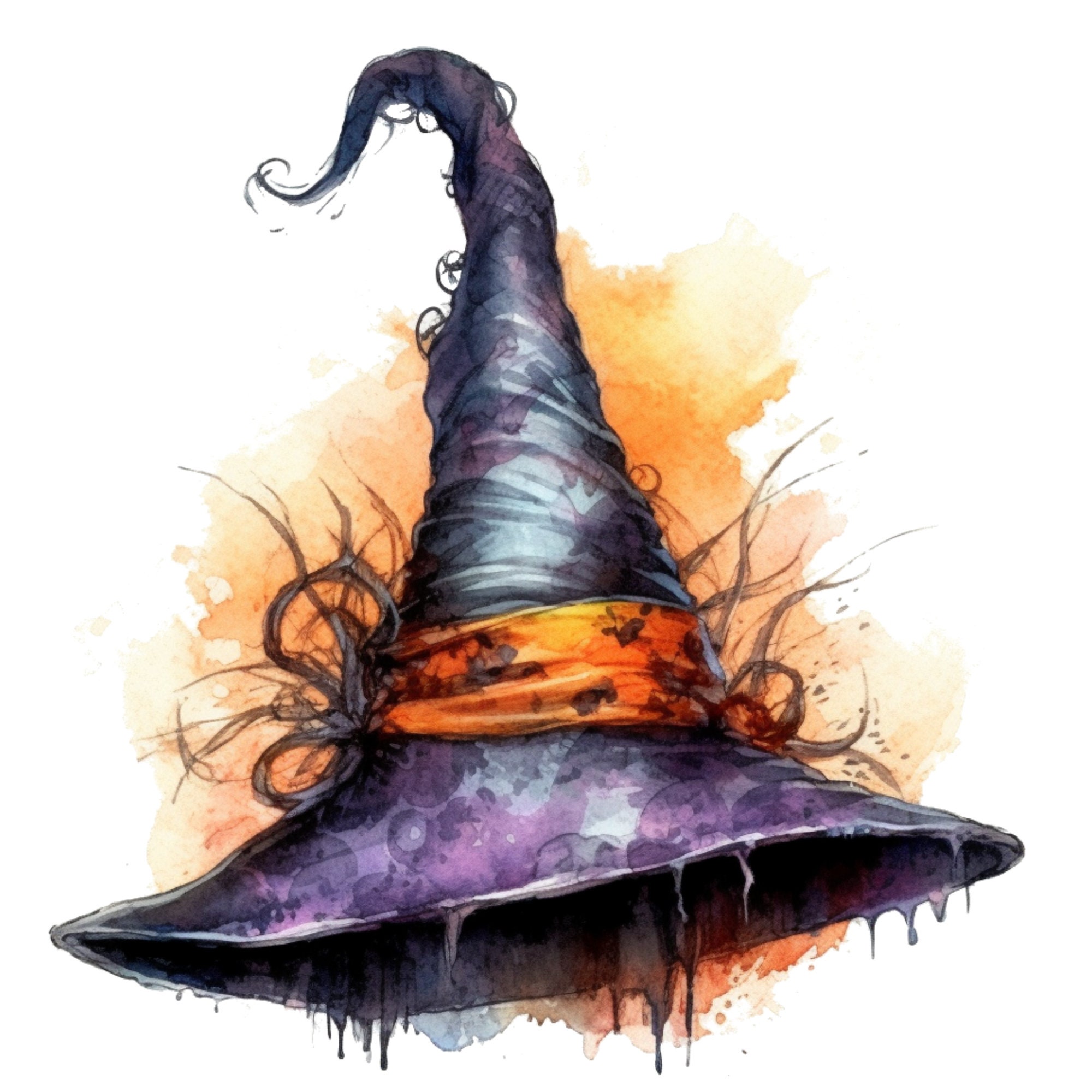 Witch Hat Clipart Bundle Fantasy or Halloween PNG Files - Etsy