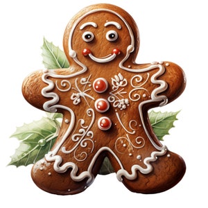 Christmas Gingerbread Man Clipart Bundle PNG Files, for Personal and ...