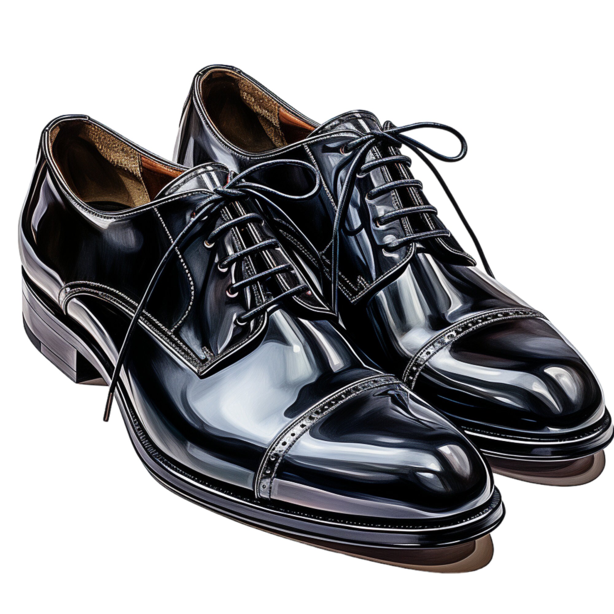 Black Men's Dress Shoes Clipart Bundle Stylish Shoe Illustrations, High ...