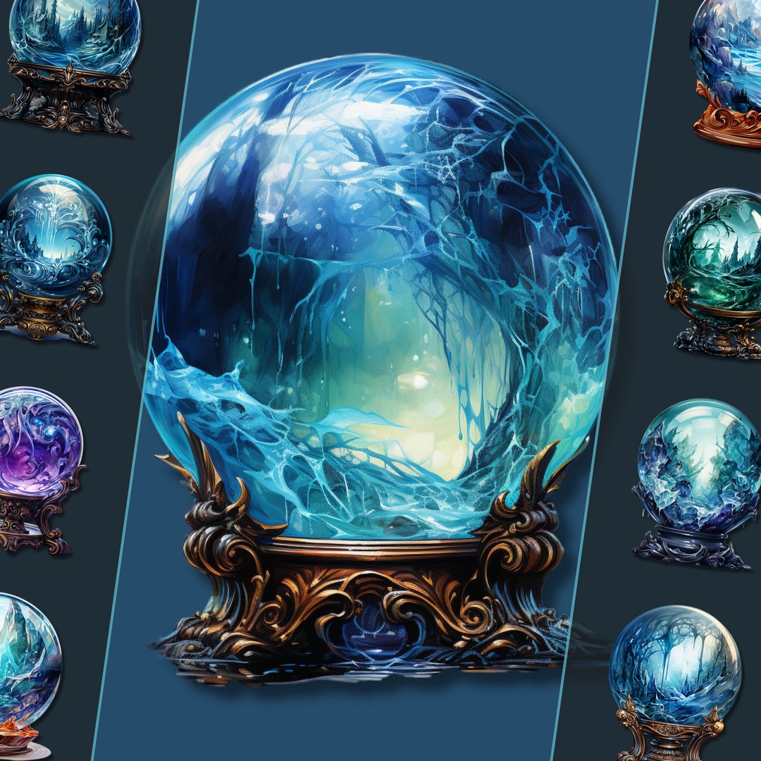 Magical Ice in Crystal Ball PNG Clipart Bundle – for Personal ...