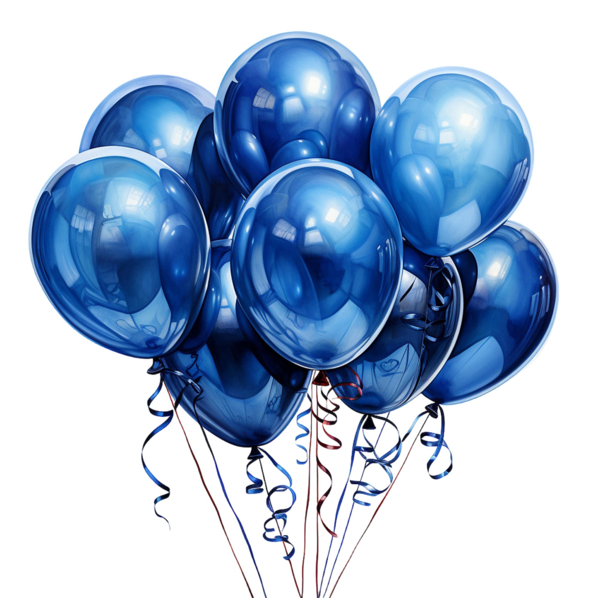 Royal Blue Balloon PNG Clipart Bundle for Personal & - Etsy