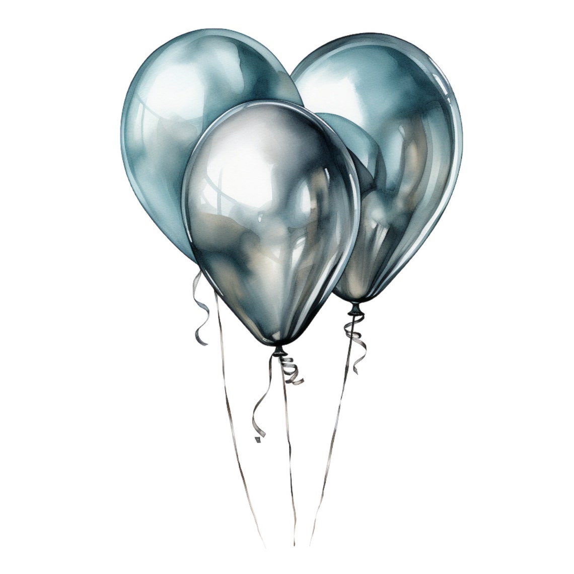 Silver Balloon PNG Clipart Bundle for Personal & Commercial - Etsy