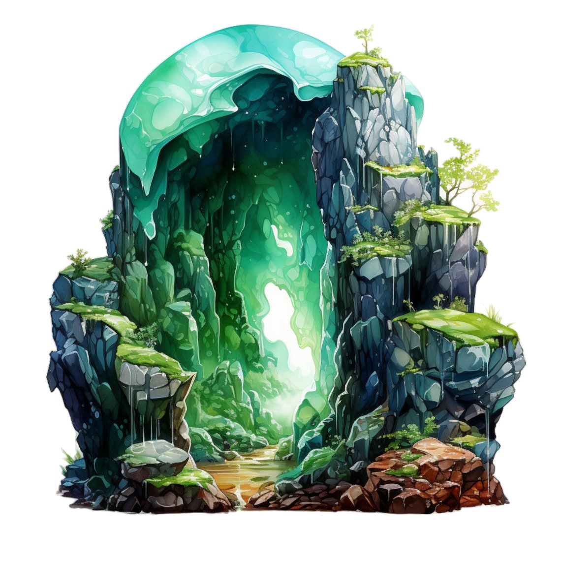 Green Geode Clipart Bundle PNG Ideal for Digital Artjunk - Etsy