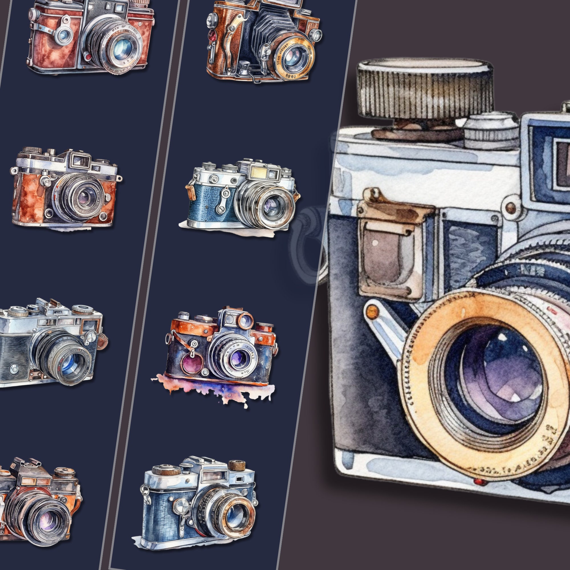 Vintage Camera Clipart Collection PNG Vintage Camera Clipart - Etsy