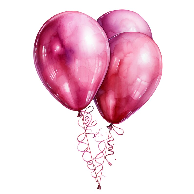 Pink Balloon PNG Clipart Bundle for Personal & Commercial - Etsy