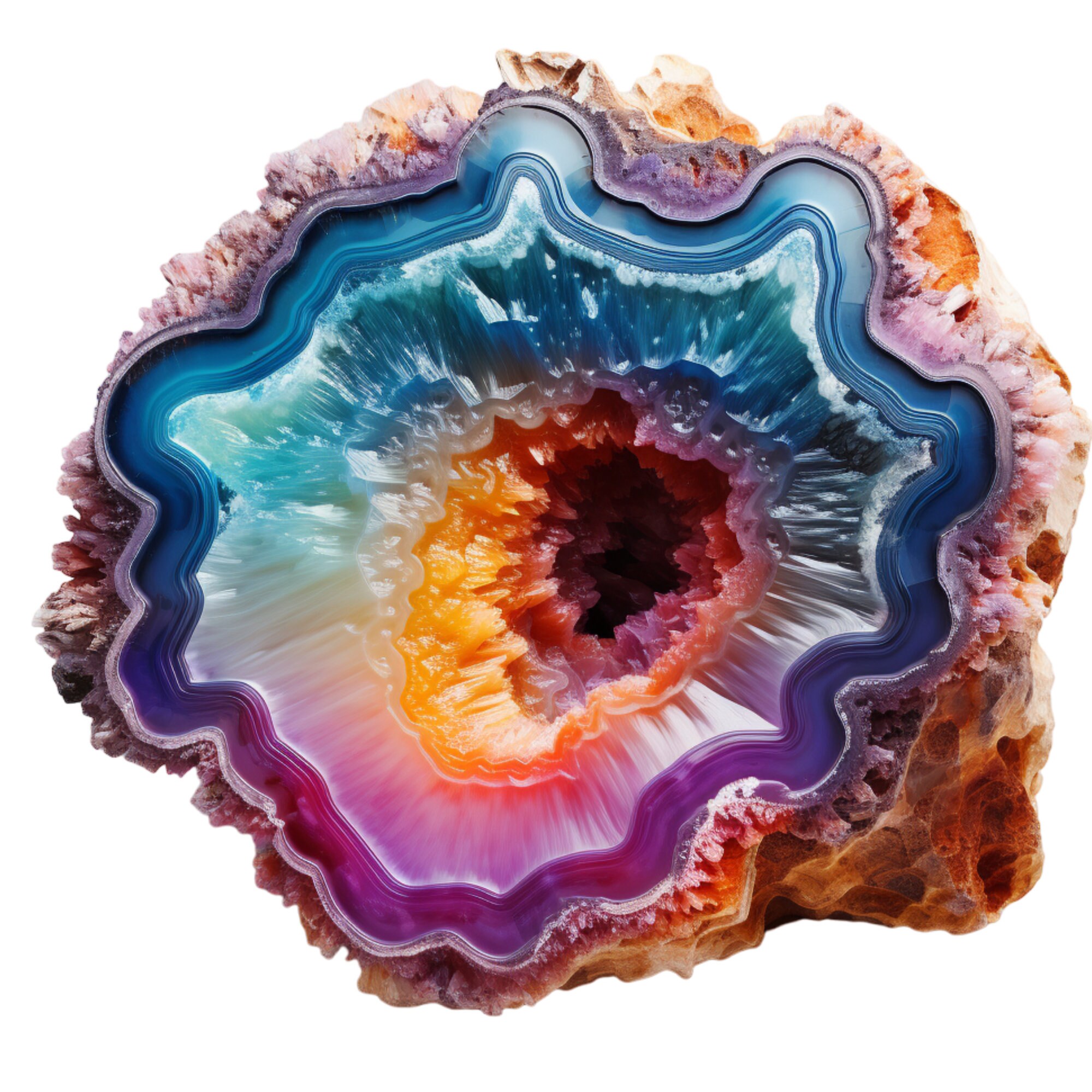 Rainbow Geode Clipart Bundle PNG Ideal for Digital Art Junk - Etsy