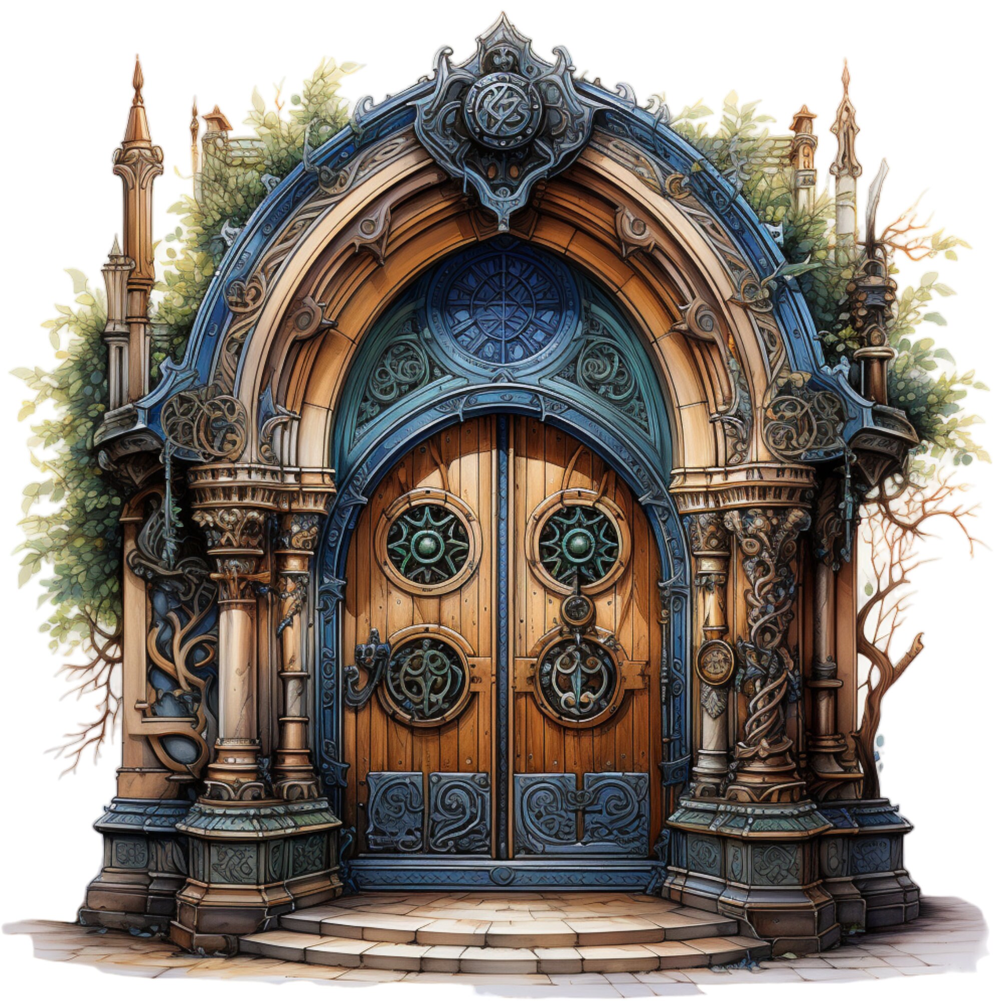 Ornate Magical Fantasy Door PNG Clipart Bundle for Personal ...