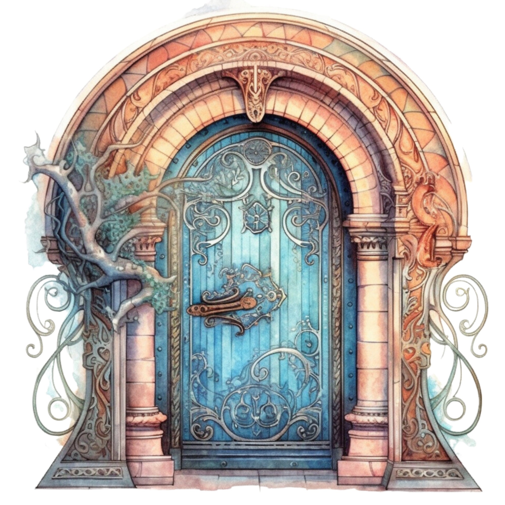 Fantasy Door Clipart Bundle Enchanting Doorway Illustrations, PNG Files ...