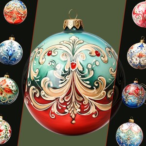 Christmas Bauble Clipart Bundle, PNG, Ideal for Digital Art, Crafts ...