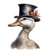 Goose Wearing a Top Hat Clipart Bundle, PNG Format, Junk Journals and ...
