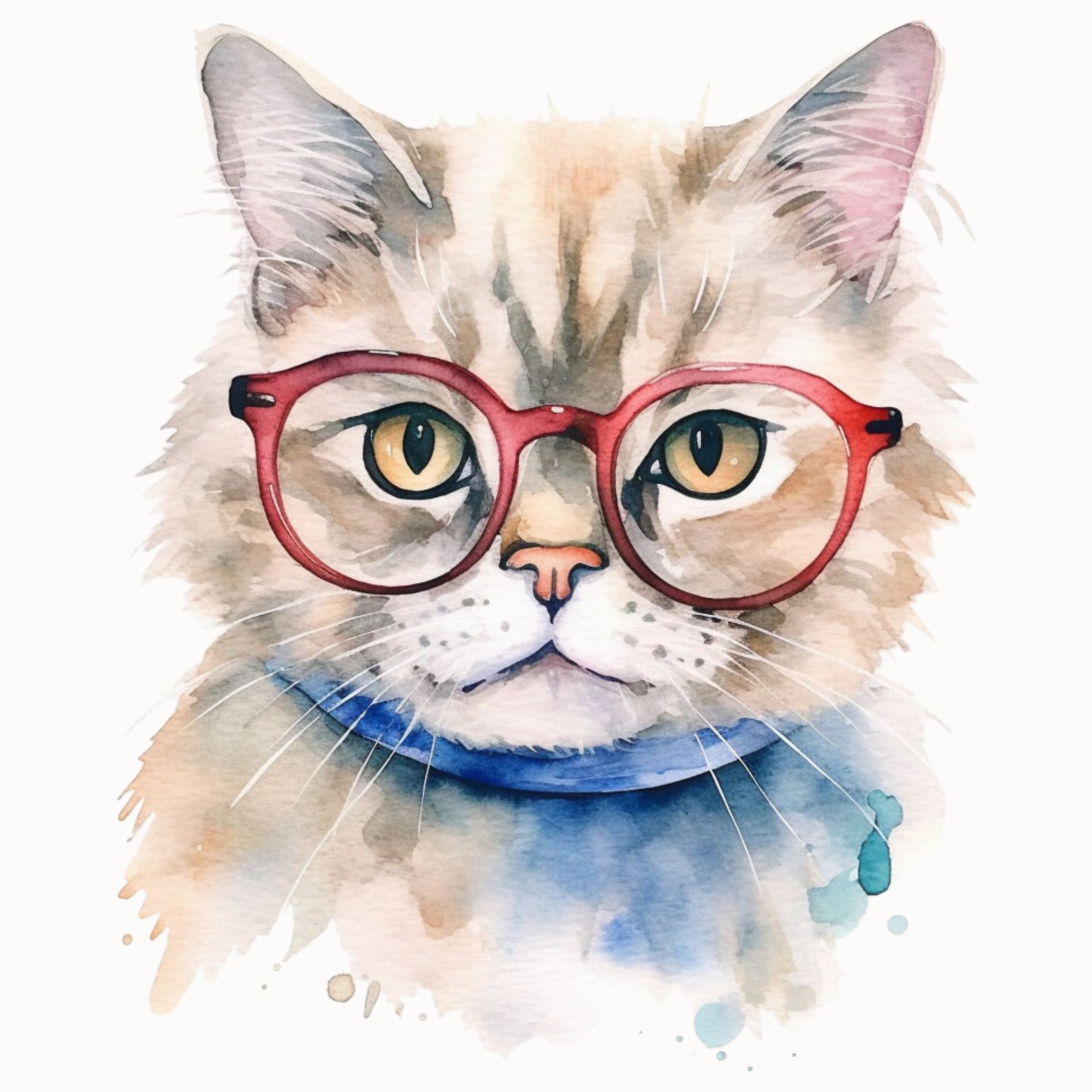 Cats Wearing Glasses Clipart Collection PNG Graphics, Transparent ...
