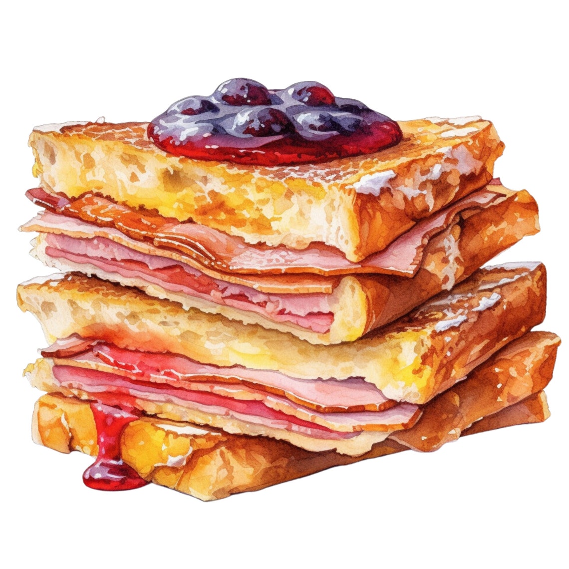 Monte Cristo Sandwich Clipart Bundle Savory Delight - Etsy