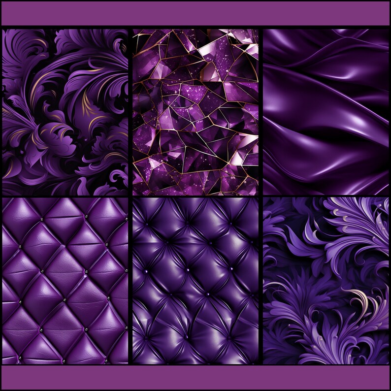 Purple Lux Texture Seamless Patterns Bundle, High-resolution 400 DPI ...