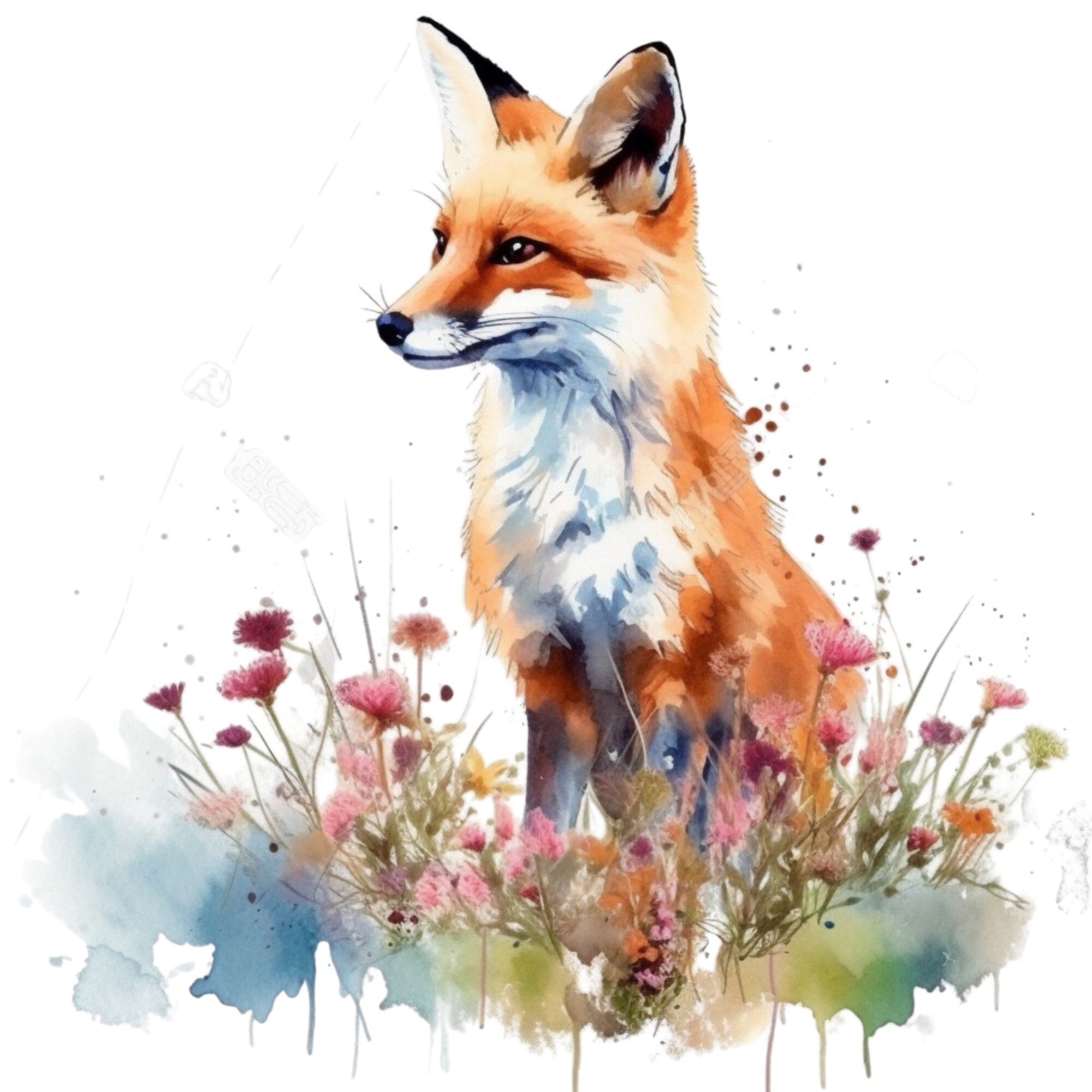 Fox Clipart Collection PNG Graphics Transparent Background - Etsy
