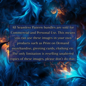 Abstract Blue Fire Seamless Patterns Bundle, Mystical 400 DPI, 10x10 ...