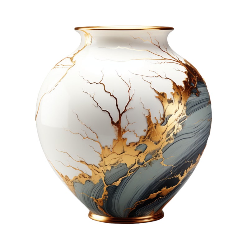 Kintsugi Vase Clipart Bundle PNG for Digital Art Junk - Etsy