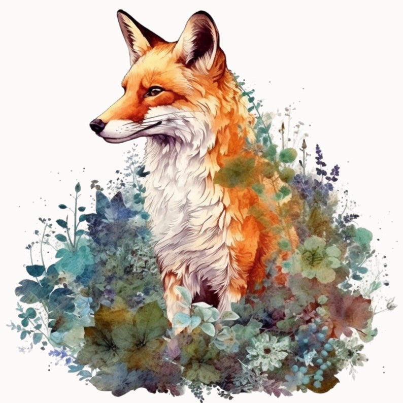 Hedgerow Fox Clipart Bundle Whimsical Fox Illustrations PNG - Etsy