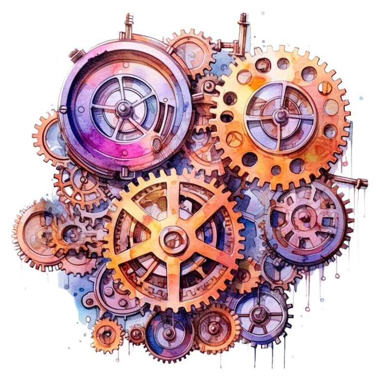 Steampunk Gears and Cogs Clipart Bundle High-resolution PNG - Etsy