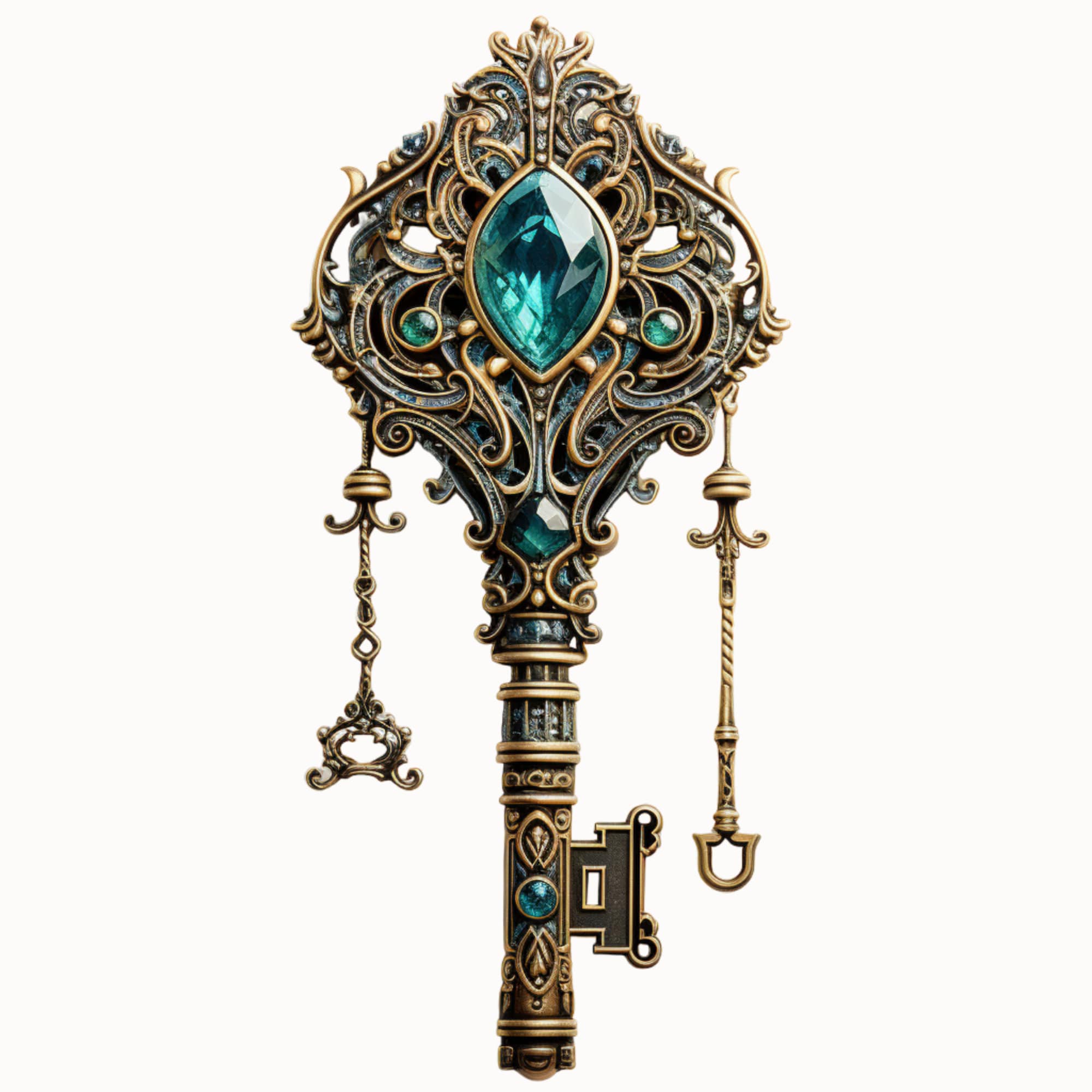 Ornate Key Clipart Bundle, Intricate Key PNG Clipart Illustrations, for ...