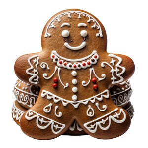 Christmas Gingerbread Man Clipart Bundle PNG Files, for Personal and ...