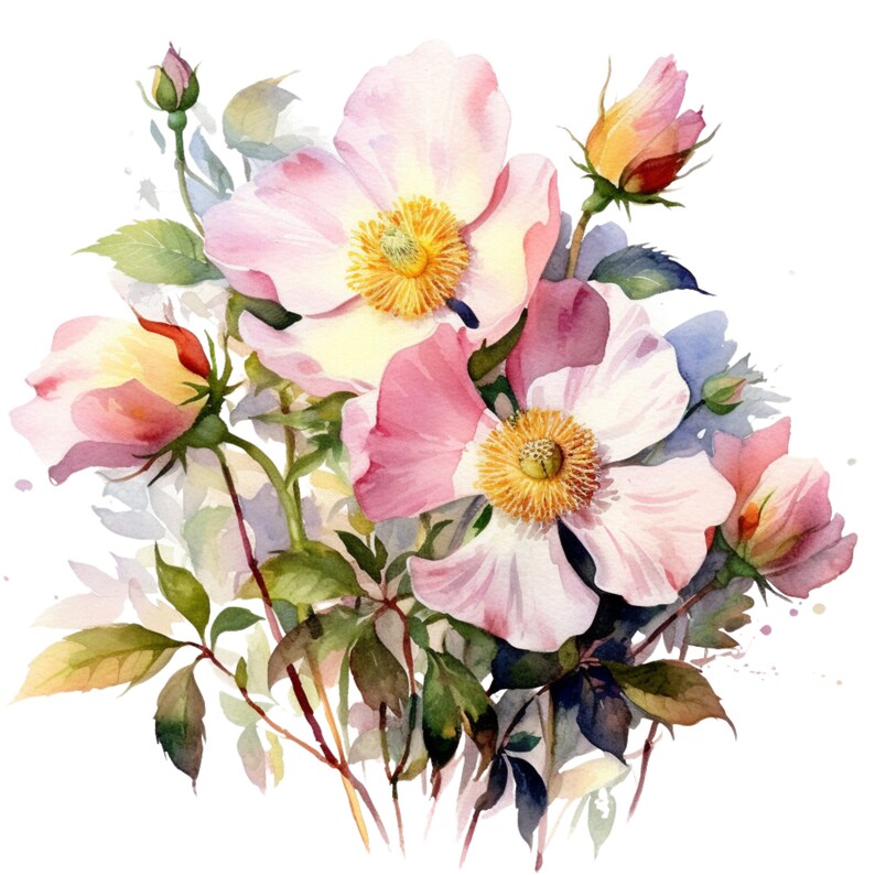 Wild Prairie Rose Clipart Bundle High-quality PNG Files - Etsy