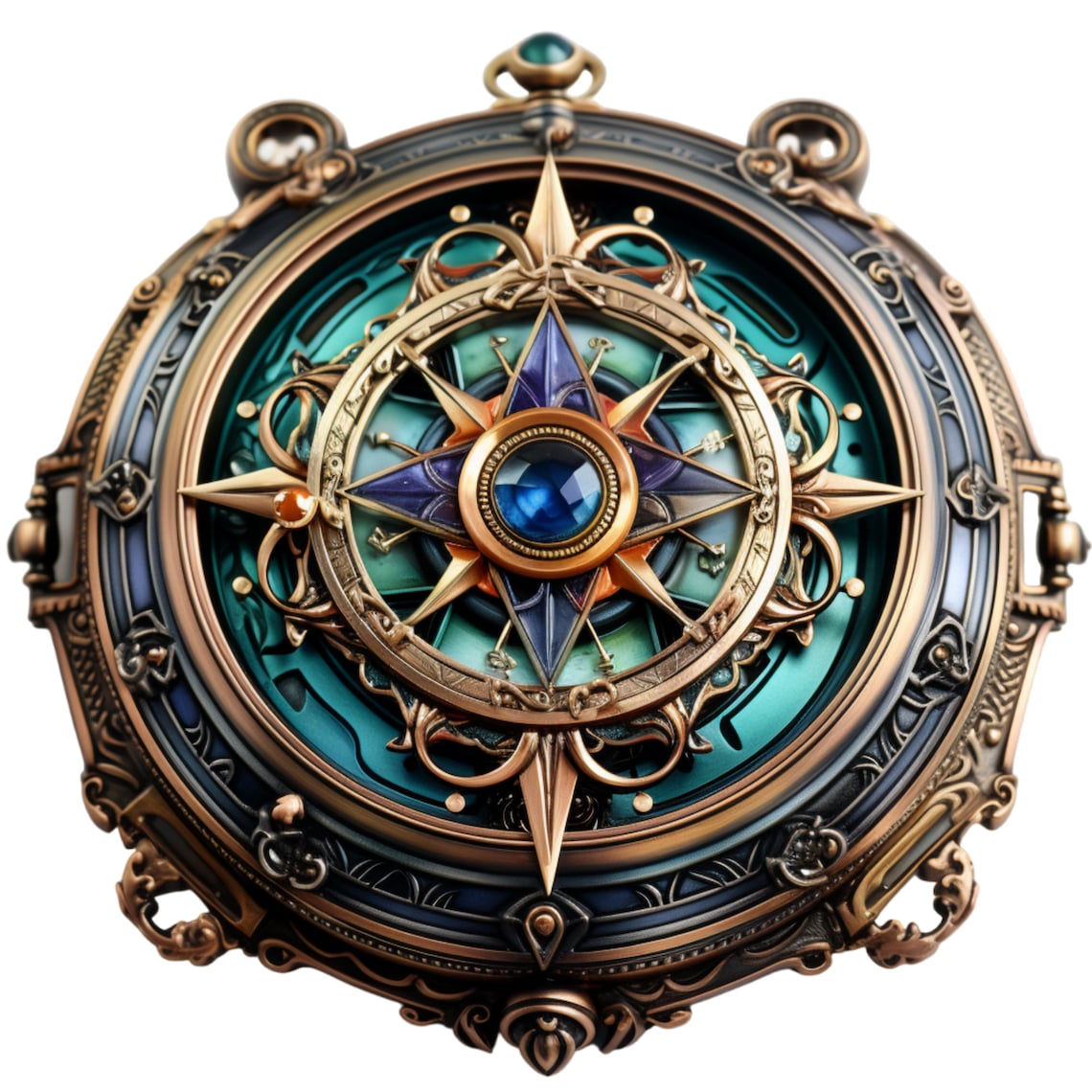 Ornate Compass Clipart Bundle, Intricate Navigation PNG Clipart ...