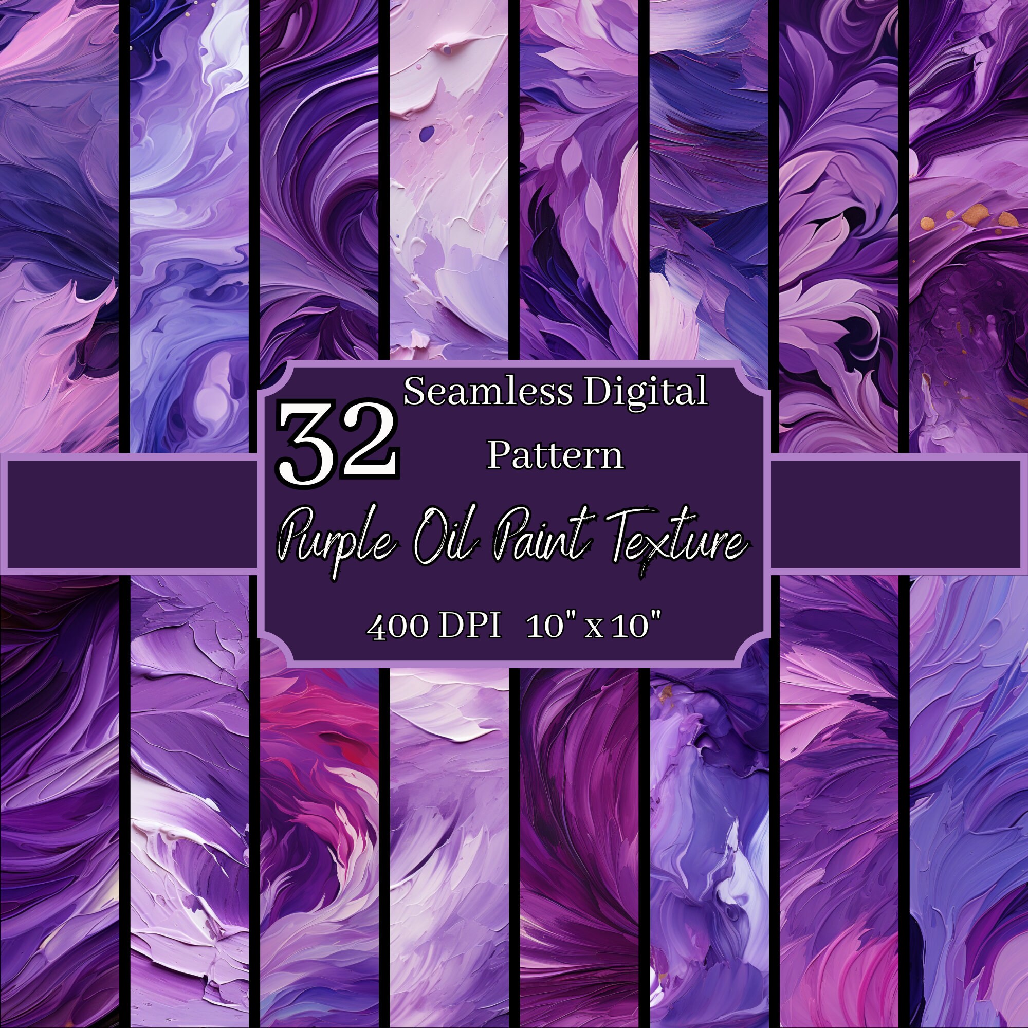 Purple Oil Paint Texture Seamless Patterns Bundle High-resolution 400 ...