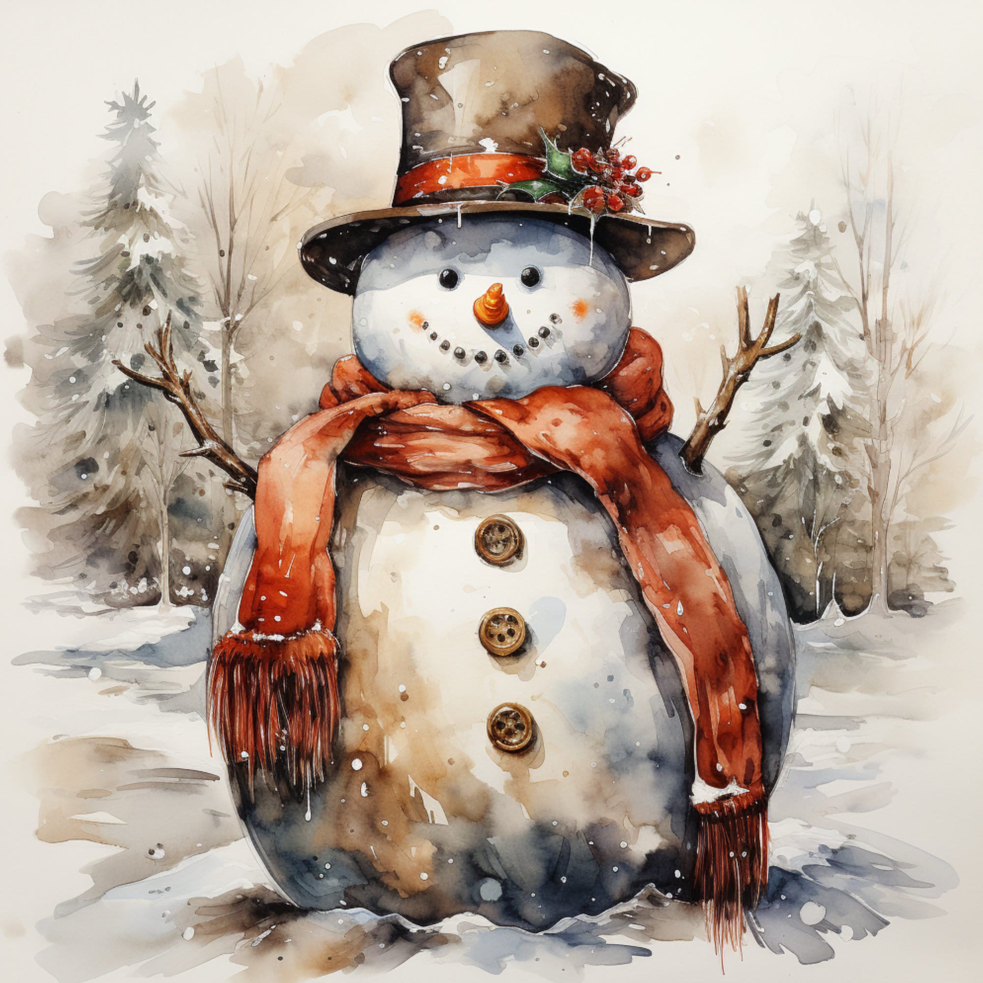 Christmas Snowman Clipart Bundle, for Personal and Commercial Use ...