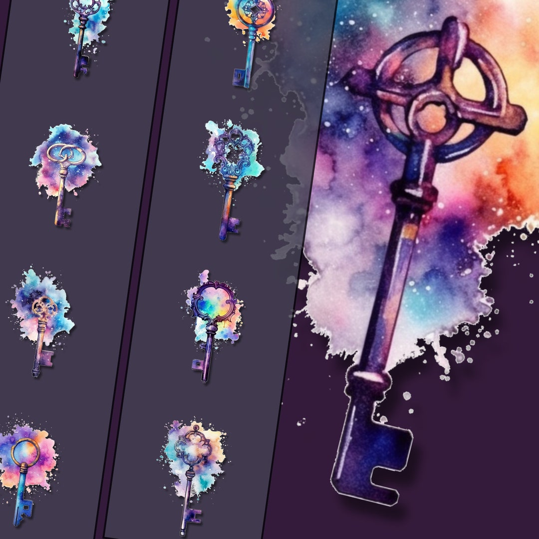 Celestial Key Clipart Bundle - High-quality PNG Files, Transparent ...