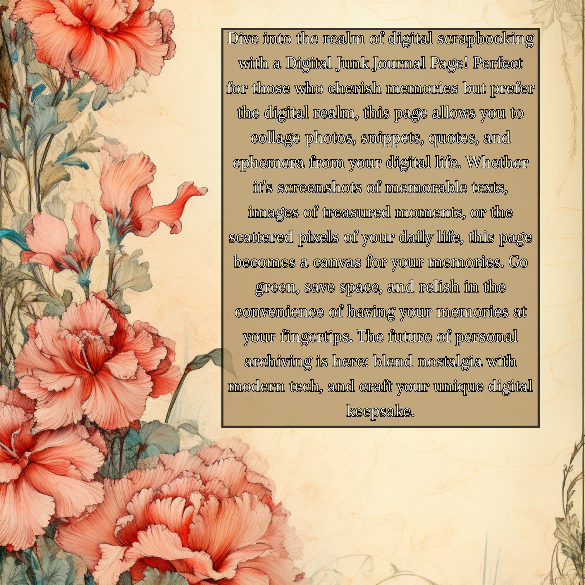 Carnation Junk Journal Pages Bundle 8.5x11 364 DPI - Etsy