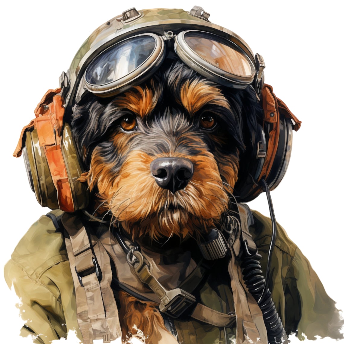 Puppy Pilot Dog Clipart Bundle, PNG, Ideal for Digital Art, Junk ...