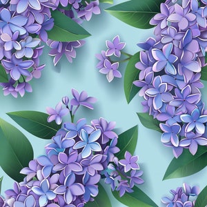 Lilac Papercraft Inspired Seamless Patterns Bundle, High-resolution 400 ...