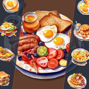 Breakfast Food Clipart Bundle - PNG Files, for Personal and Commercial ...