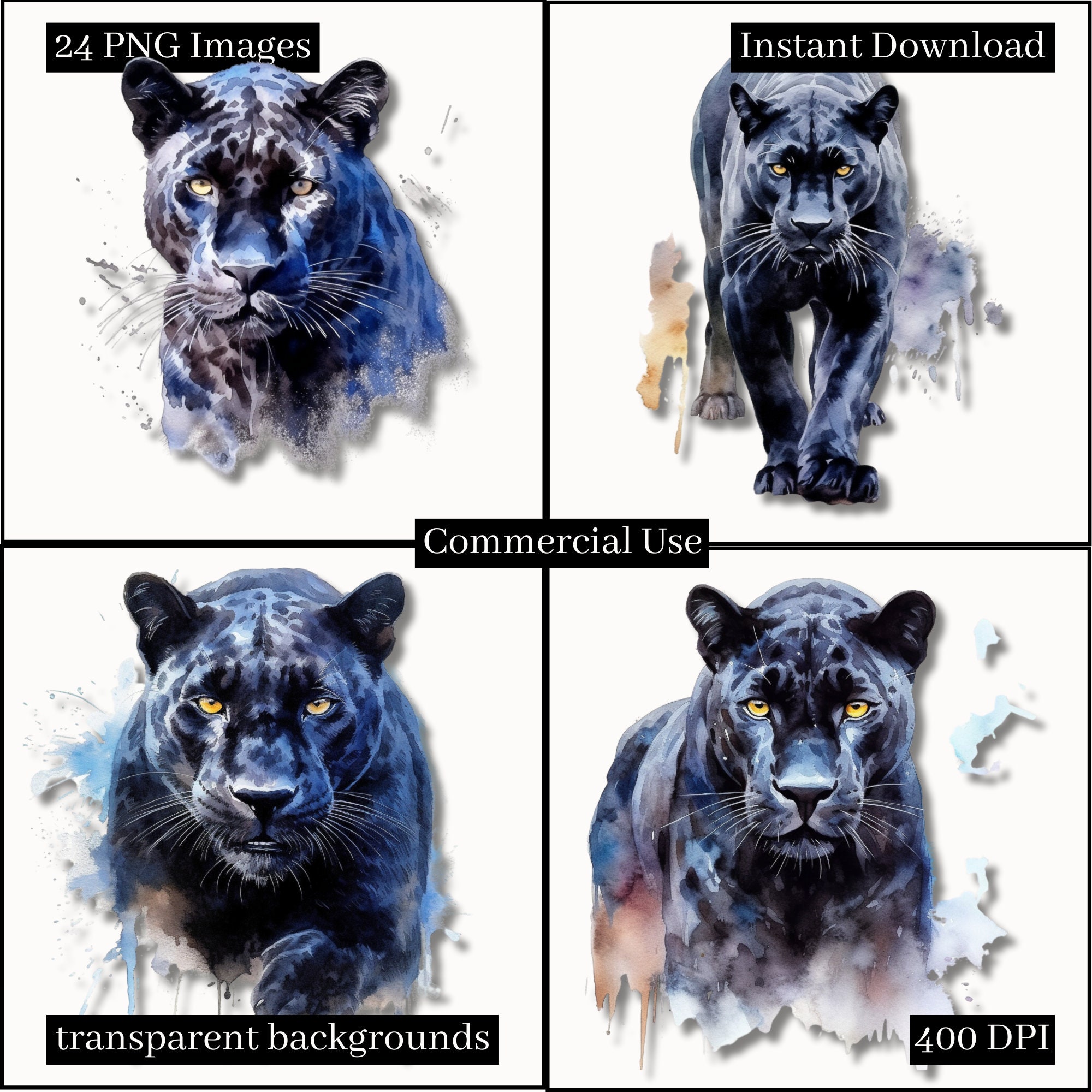 Panther Clipart Bundle Fierce and Majestic High-resolution - Etsy