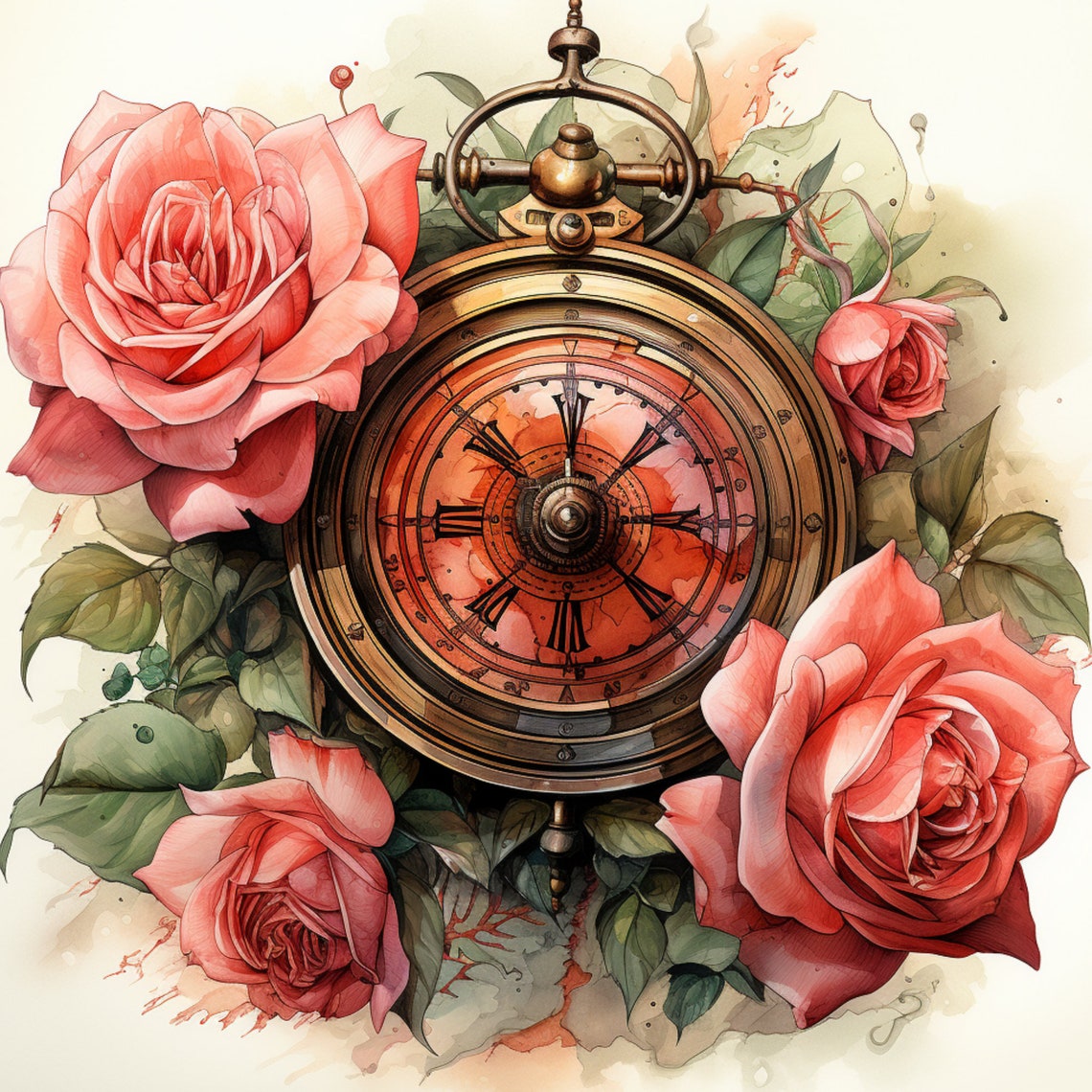 Rose Compass Clipart Bundle Elegant Nautical Illustrations - Etsy