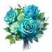 Teal Rose Clipart Bundle PNG Files, Transparent Backgrounds, Instant ...