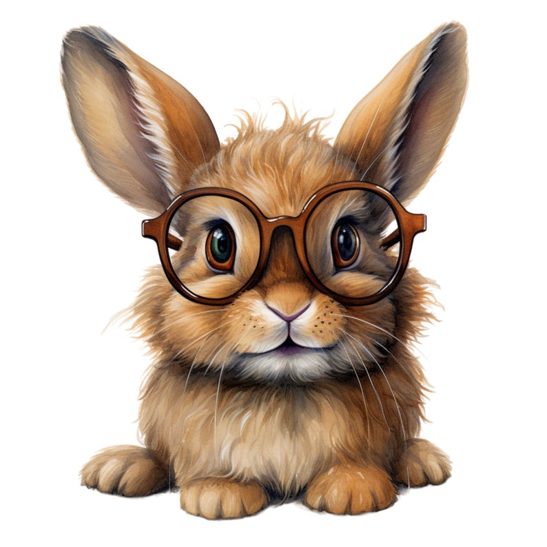 Scholarly Rabbit Clipart Bundle, PNG Format, Artistic Creations, Junk ...