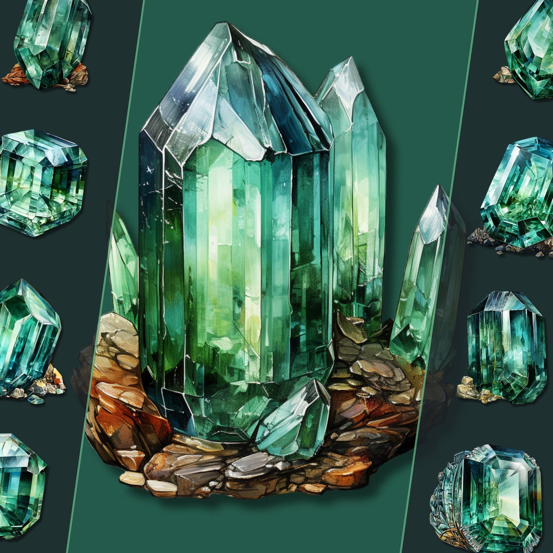 Emerald Gemstone PNG Clipart Bundle – for Personal & Commercial Use ...