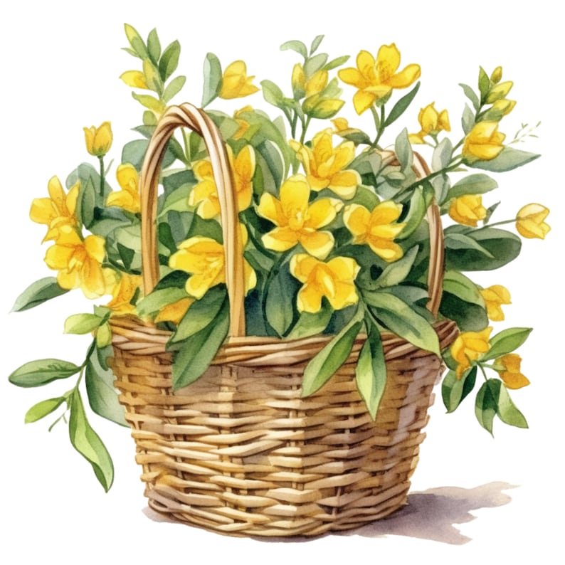 Yellow Jessamine Clipart Bundle High-quality PNG Files, Instant ...