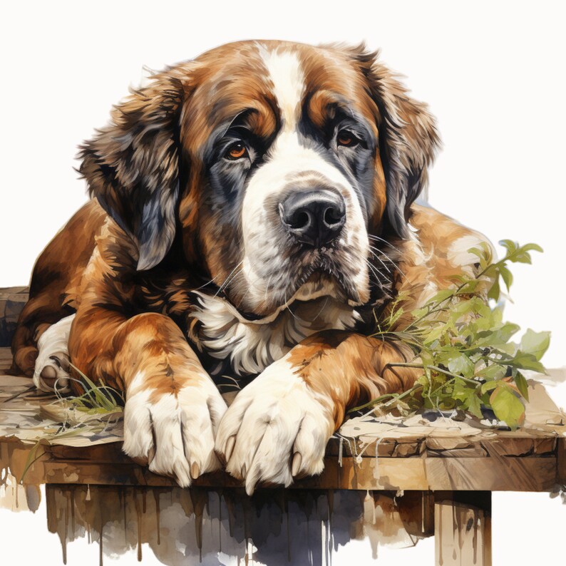 St. Bernard Clipart Bundle Adorable Dog Illustrations - Etsy