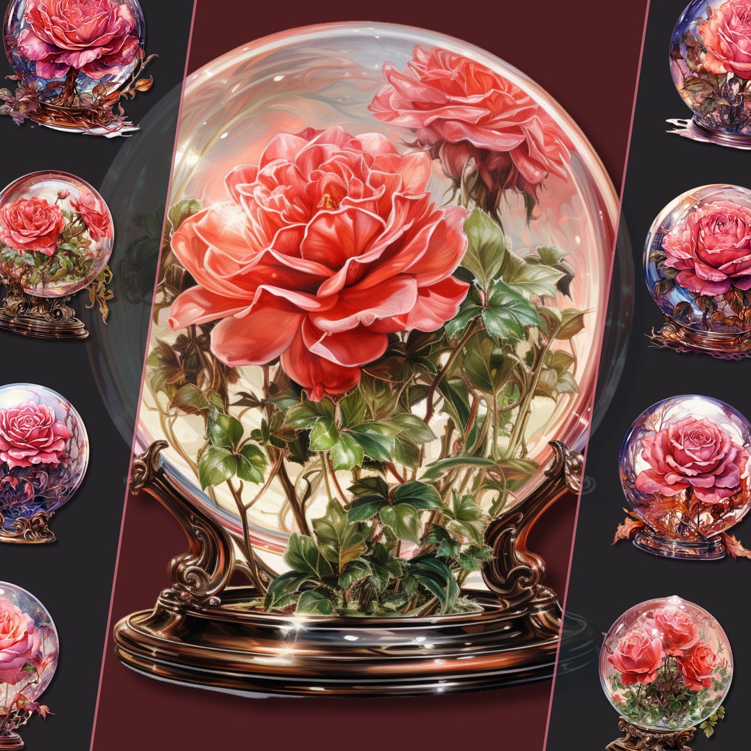 Magical Rose in Crystal Ball PNG Clipart Bundle – for Personal ...