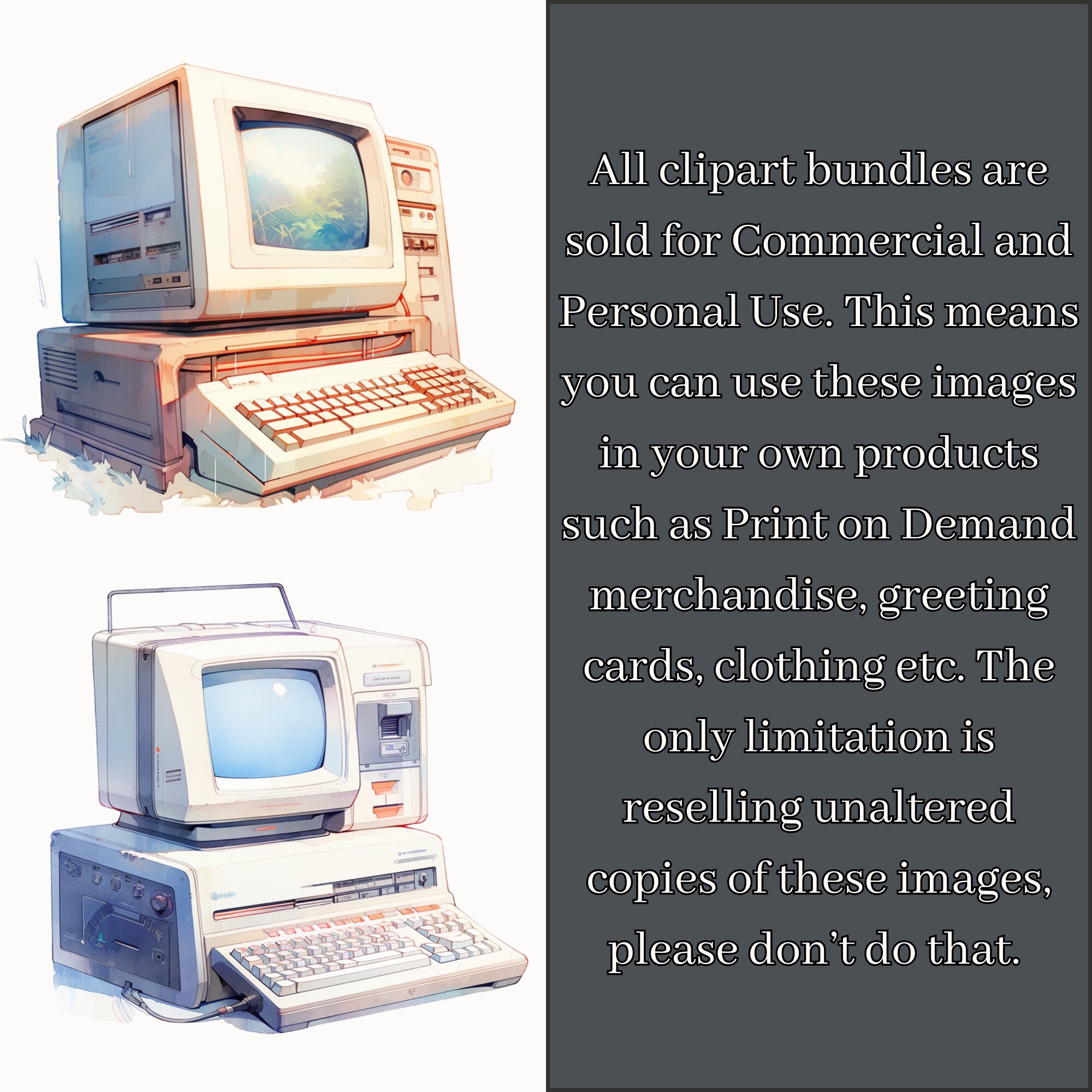 Retro Computer Clipart Bundle PNG Ideal for Digital Art - Etsy