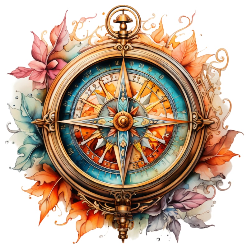 Compass Clipart Bundle Nautical Clipart PNG Files, for Personal and ...